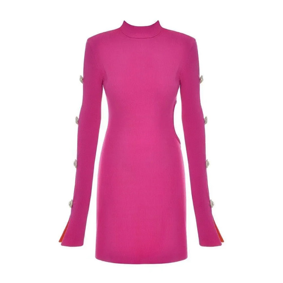 MACH & MACH | Dresses | Mach Mach Cutout Mini Dresswith Crystal Bows In ...